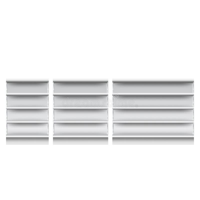 White Shelving Unit Set with Multiple Shelves Mockup Vector Stock ...