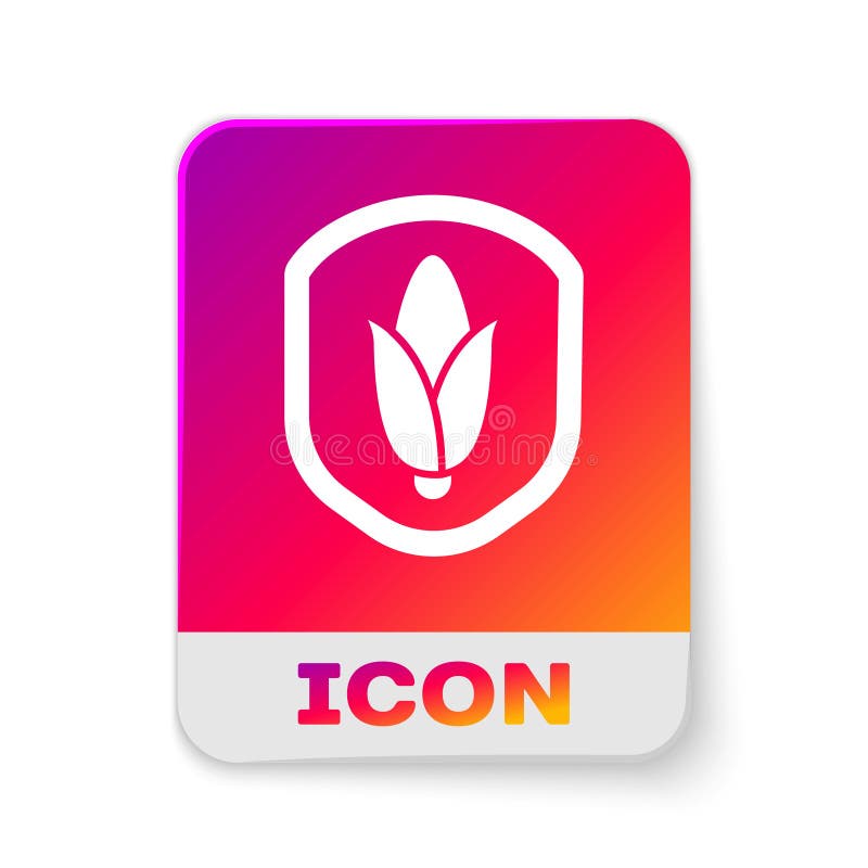 White Shield Corn Icon Isolated on White Background. Security, Safety ...