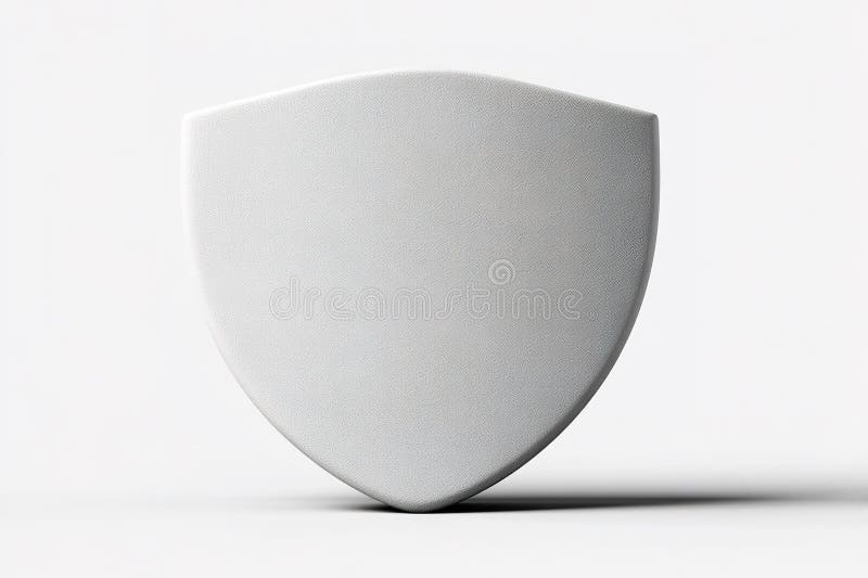 White Shield Displayed on a Plain Background, Highlighting Its Smooth ...
