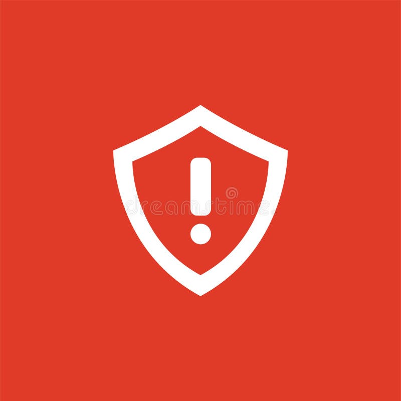 Shield with Exclamation Mark Icon Vector. Protection Warning ...