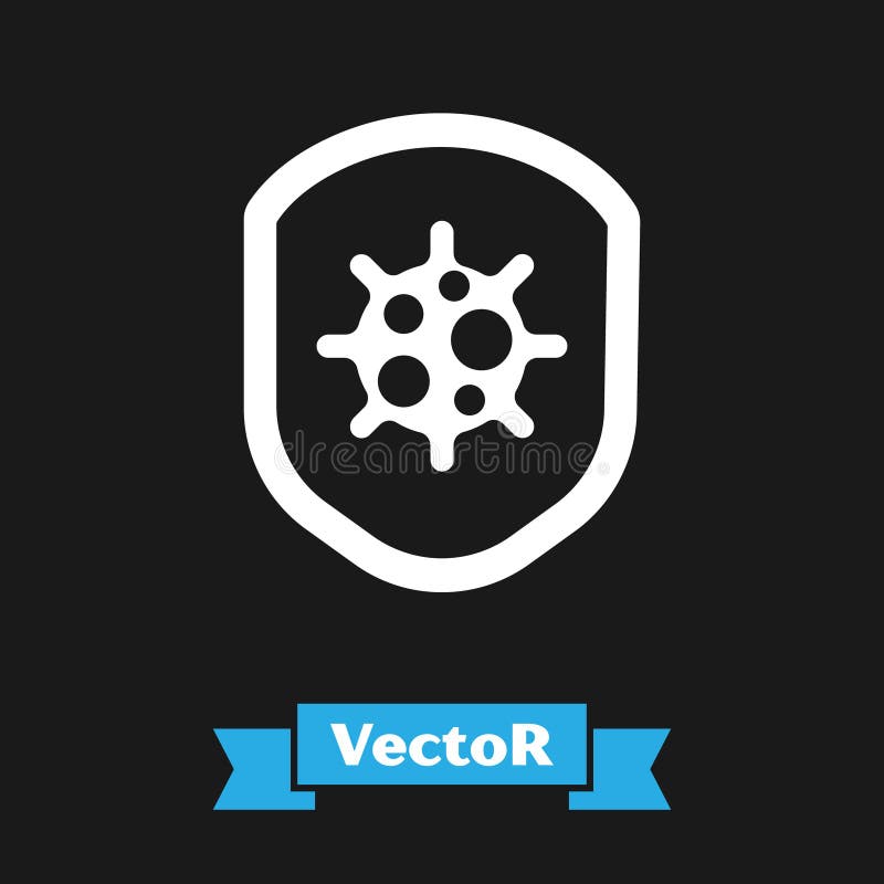 White Shield Protecting from Virus, Germs and Bacteria Icon Isolated on ...