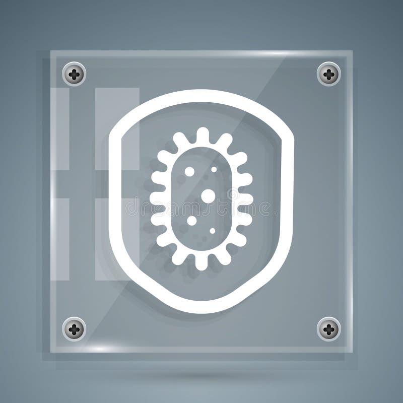 White Shield Protecting from Virus, Germs and Bacteria Icon Isolated on ...