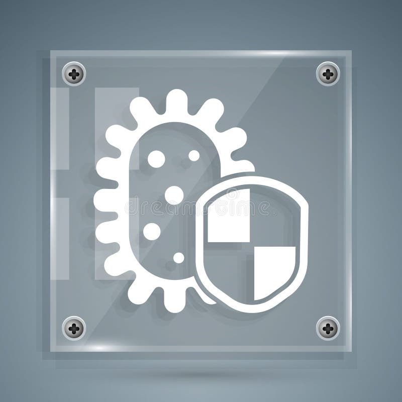 White Shield Protecting from Virus, Germs and Bacteria Icon Isolated on ...