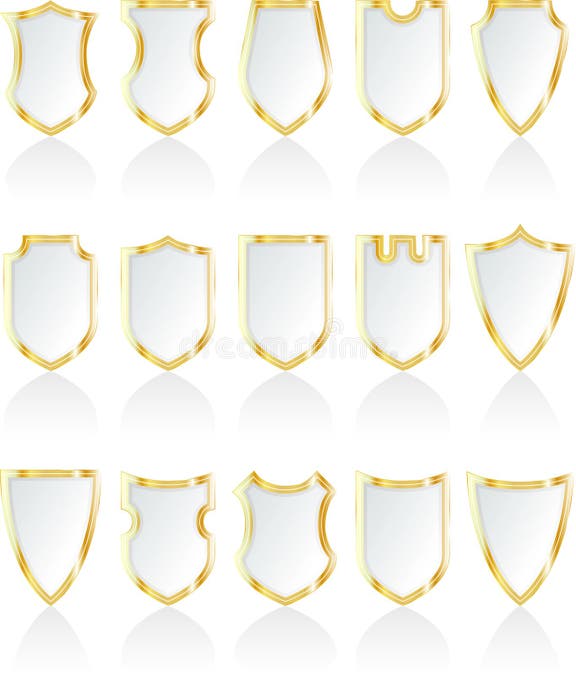 White shields stock vector. Illustration of accent, graphic - 6266974
