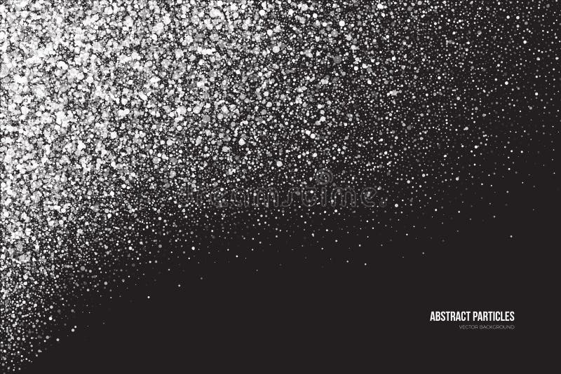 White Shimmer Glowing Round Particles Vector Background Stock Vector ...