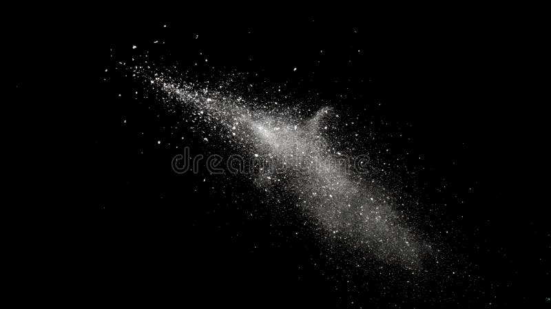 Shimmering Dust Particles Scattering in the Wind on Black Background ...