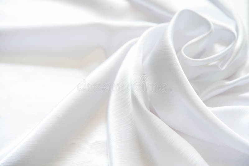 White Shiny Silk Folded with Soft Folds. Matte and Glossy White Stock ...