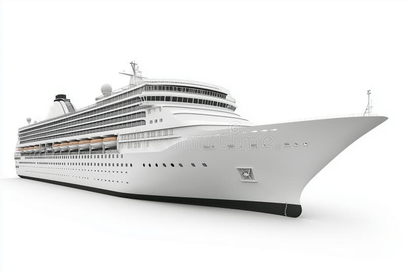 White Ship Cruise Liner Isolated on White Background Stock Photo ...
