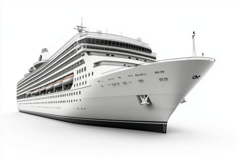 White Ship Cruise Liner Isolated on White Background Stock Image ...