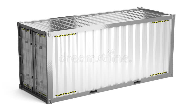 White Shipping Container on White Background Stock Illustration ...