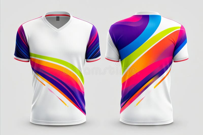 A White Shirt with a Colorful Design on the Front and Back Stock Image ...