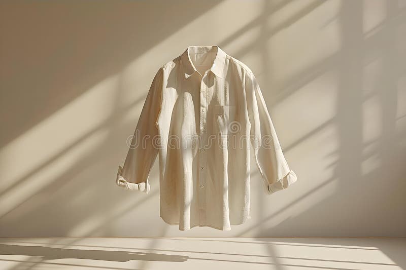 White Shirt Floating Mockup on a Blank Background. Concept Product ...