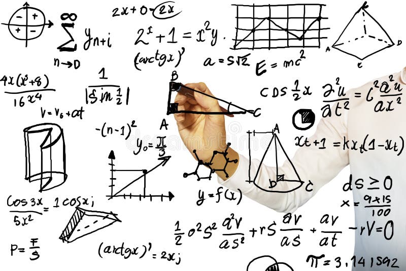 White Shirt Man Writing Mathematical Principles,Writing Academic ...