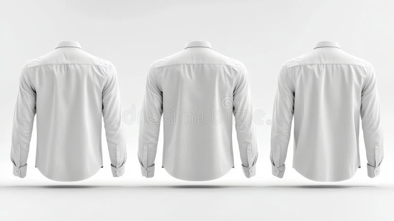 White Shirts Shown in Front and Back Views, Great for Design Templates ...