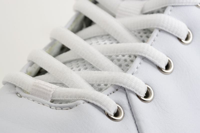 White Shoe close up stock photo. Image of detail, tigh - 11983372