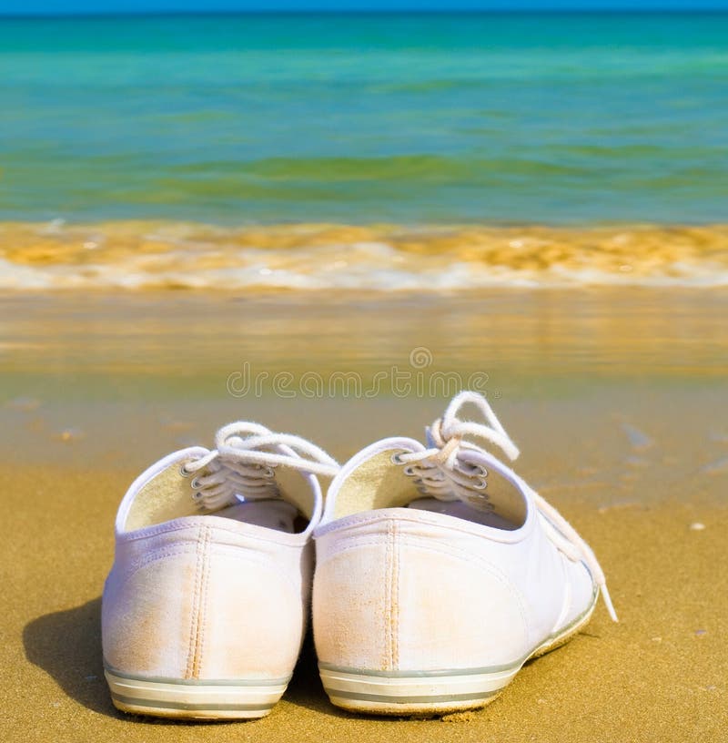 White shoes stock image. Image of shape, horizon, beach - 9020513