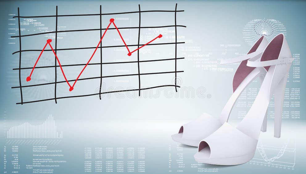 White Shoes and Graph of Price Changes Stock Illustration ...