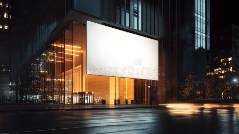 A White Shop Sign, Devoid of Any Text or Design, Displayed on an Office ...