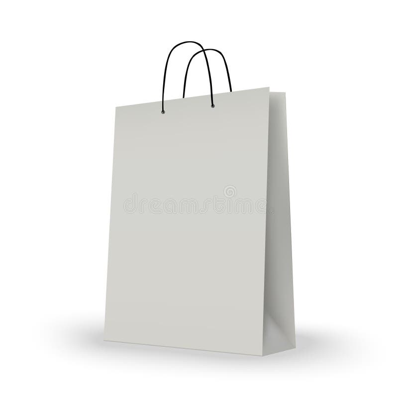 White Shopping Bag on White. Vector Illustration Stock Vector ...