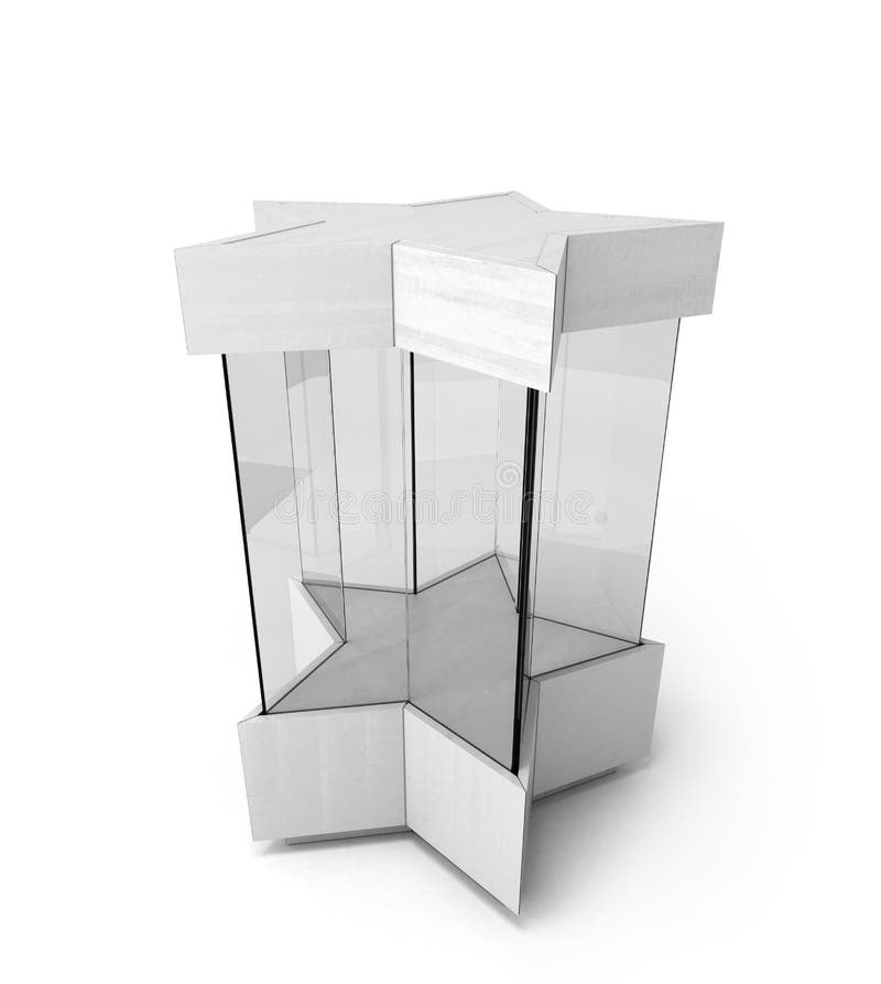 White Showcase in the Form of Stars Stock Illustration - Illustration ...