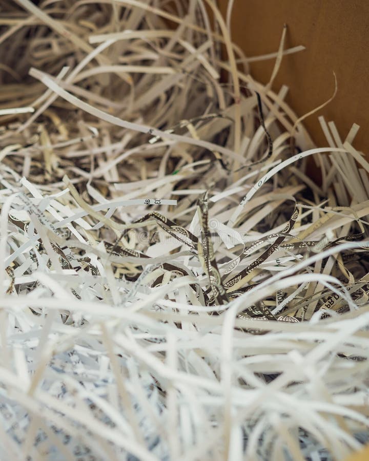 White Shredded Paper in a Cardboard Box Stock Image - Image of ...