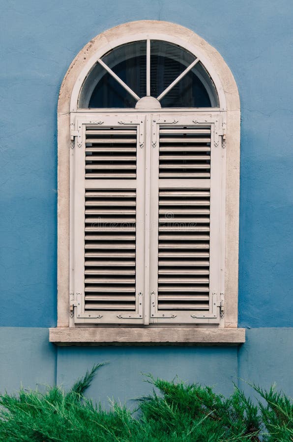 White Shutter Closed Window Stock Image - Image of front, city: 66009747