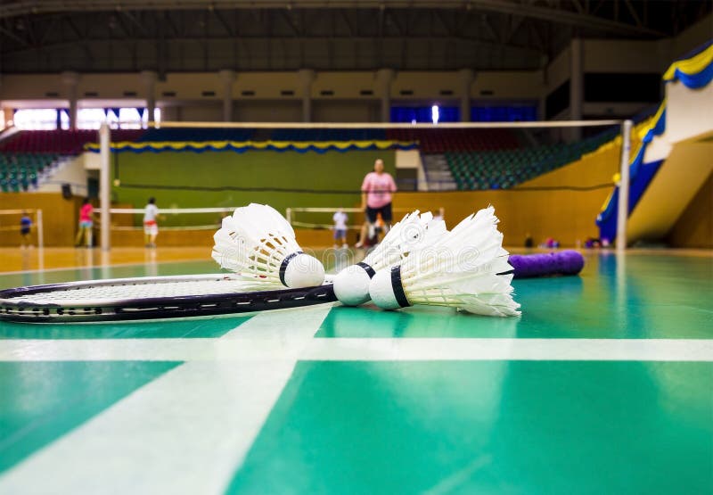 Badminton Player Holding Racket and Shuttlecock Stock Image - Image of ...