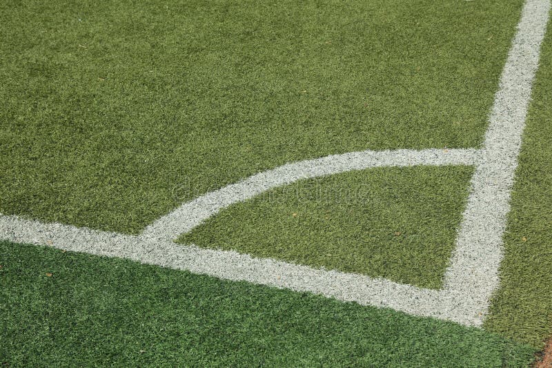 White Sideline on the Green Plastic Playground Stock Photo - Image of ...