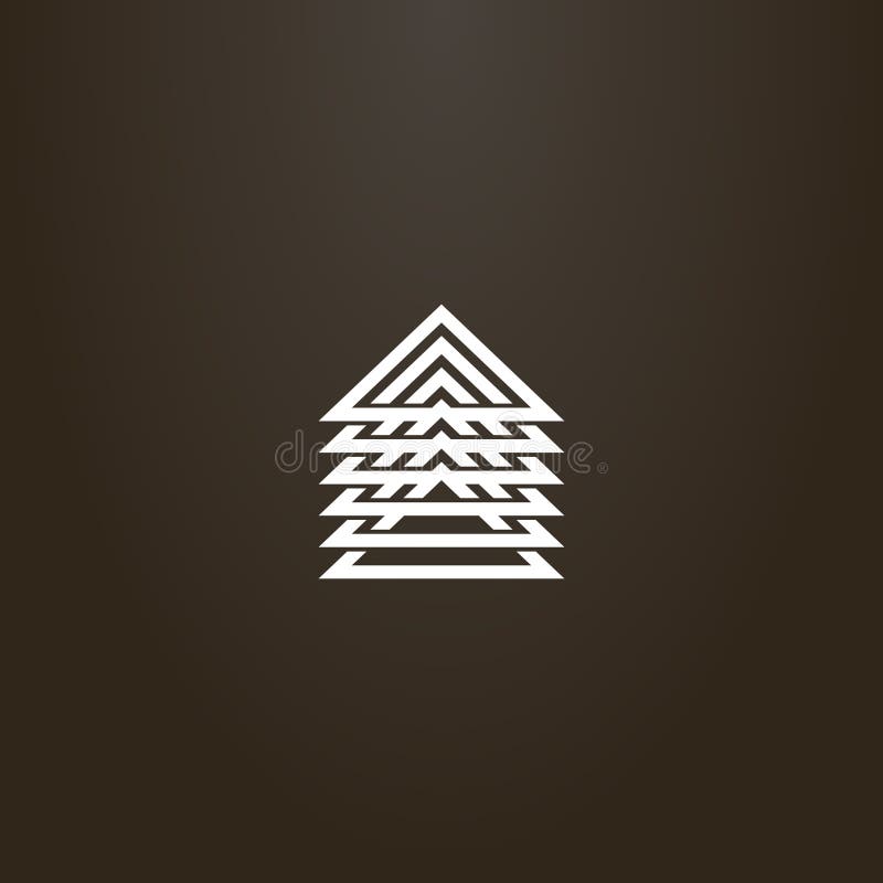 Simple Vector Geometric Line Art Sign of Several Triangles Stacked on ...