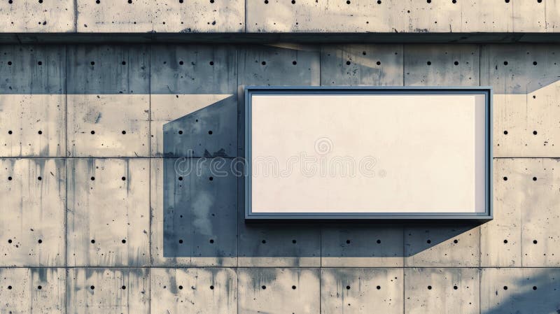 A White Sign is on a Concrete Wall Stock Image - Image of retro ...