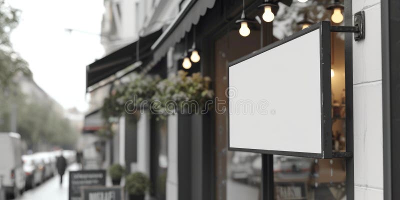 A White Sign is Hanging from the Side of a Building. this Image Can Be ...