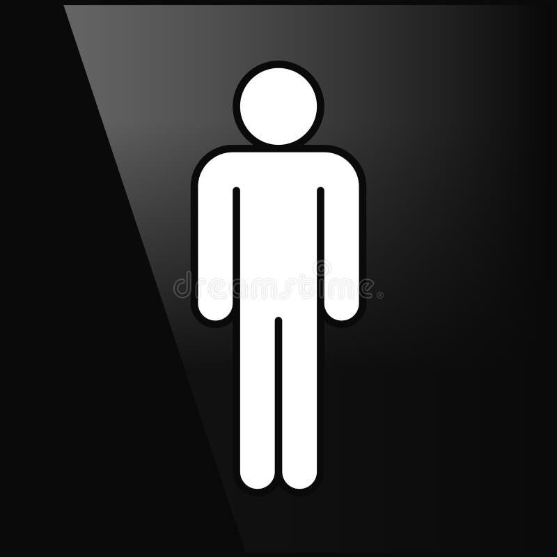 White Sign Man Stands in Flat Style Stock Vector - Illustration of ...