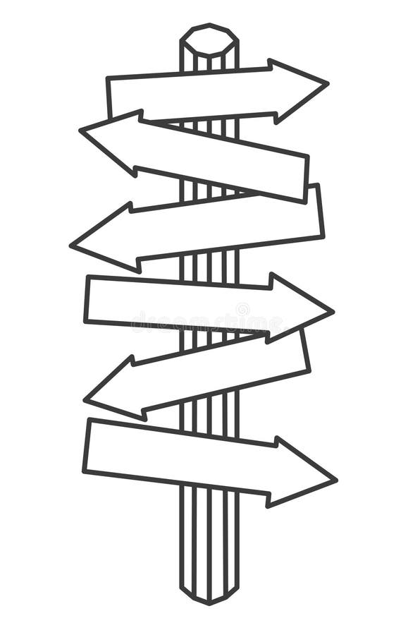 White Sign with an Outline. Direction Sign. Empty Road Sign Stock ...