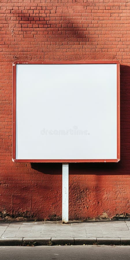 A White Sign is on a Red Brick Wall Stock Illustration - Illustration ...