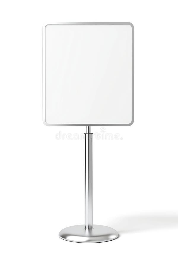 A White Sign is on a Stand. the Sign is Empty and Has No Writing on it ...