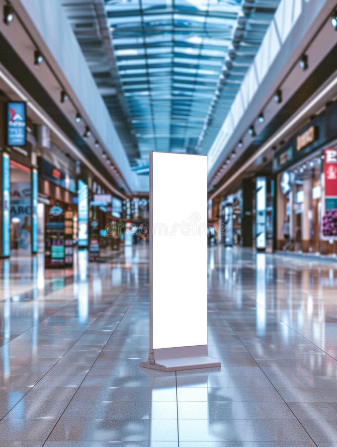 White Sign Stands Large Empty Shopping Mall Stock Photos - Free ...
