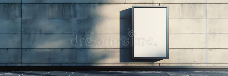 White Signboard with a Minimalist Frame on a Sidewalk, Suitable for ...
