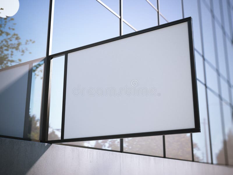 Modern Signboard on the Office Building. 3d Rendering Stock Photo ...