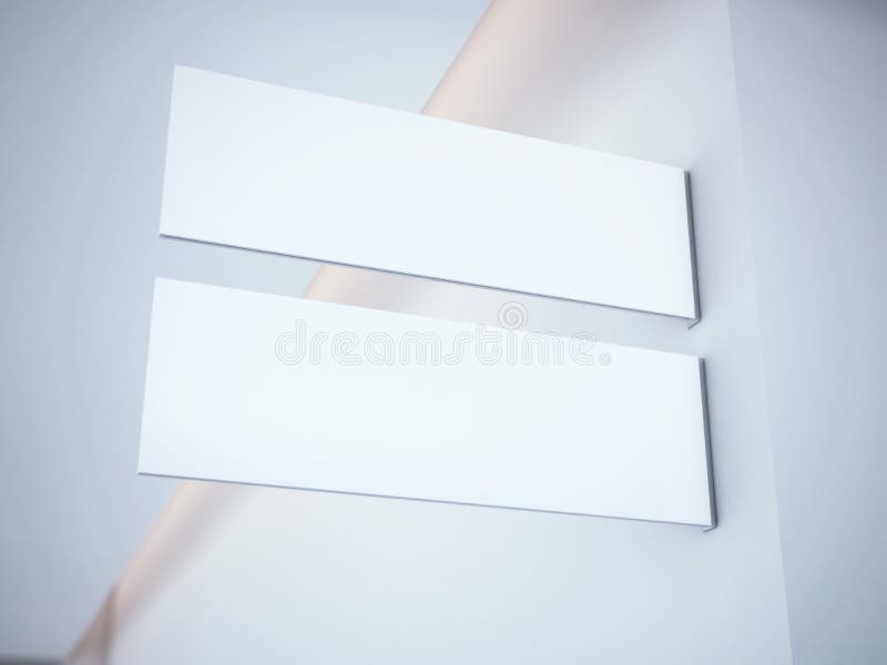 White Signboard in the Office Interior. 3d Rendering Stock Image ...