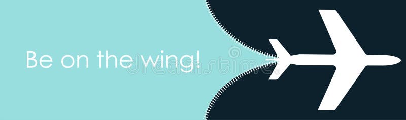 White Silhouette of Airplane Opening Zip, Travel Concept Stock Vector ...