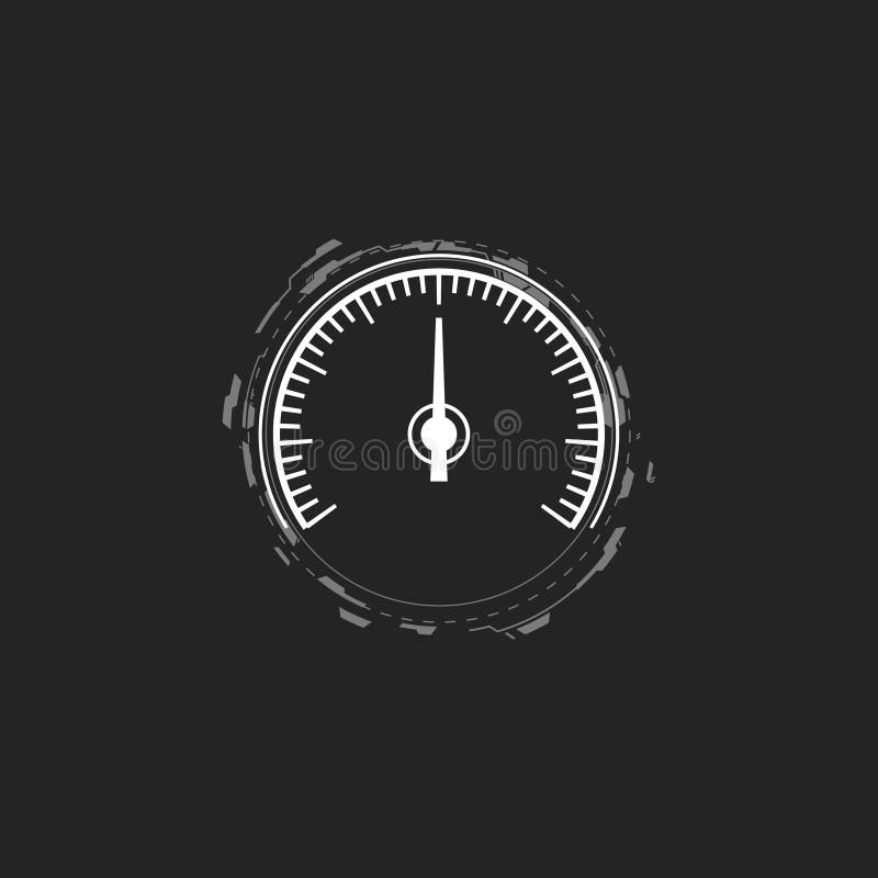 Speedometer Silhouette. Black and White Icon Design Element on Isolated ...