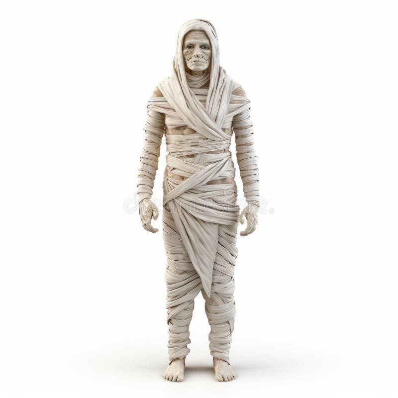 Realistic 3d Mummy Standing on White Background Stock Illustration ...