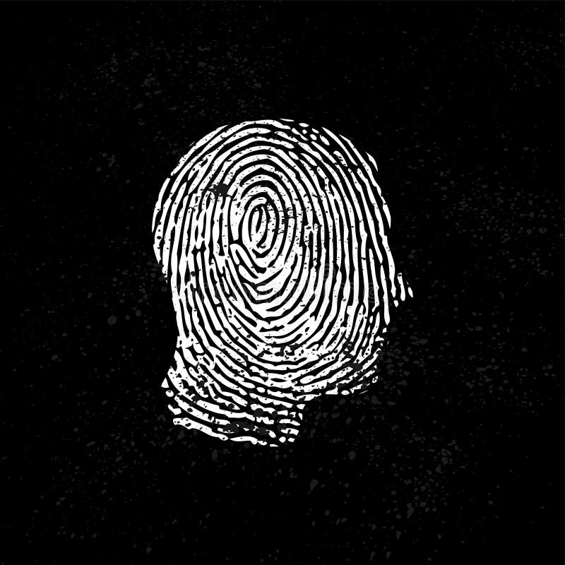 Face ID Black Background with Fingerprint Stock Vector - Illustration ...