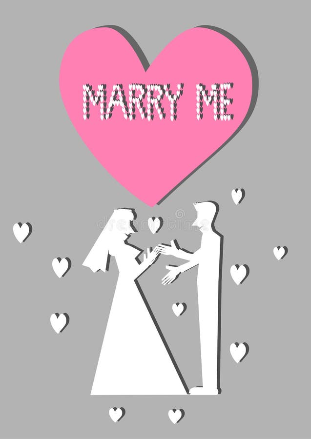 White silhouette marry me stock vector. Illustration of shadow - 49293553