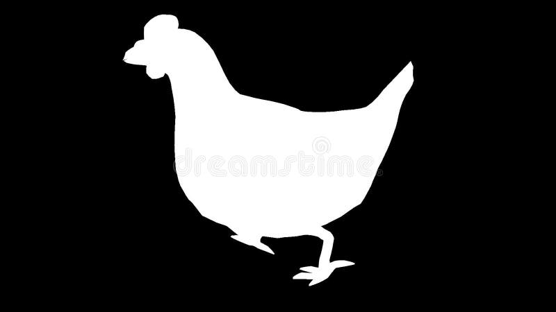 Silhouette of Chicken. Alpha Channel. Alpha Matte. FullHD. Stock Video ...