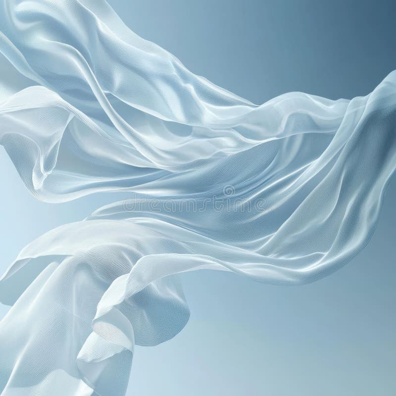 White Silk Fabric Billowing in the Wind Creating Elegant Flowing ...