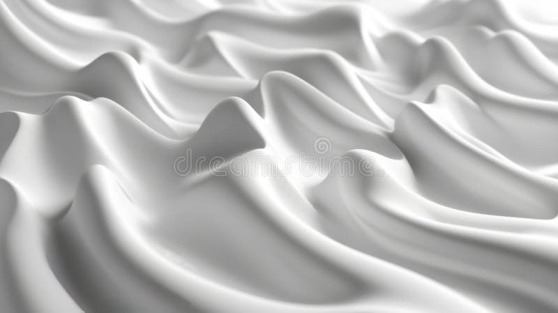White Silk Fabric is Draped in Elegant Waves for a Studio Shot with a ...
