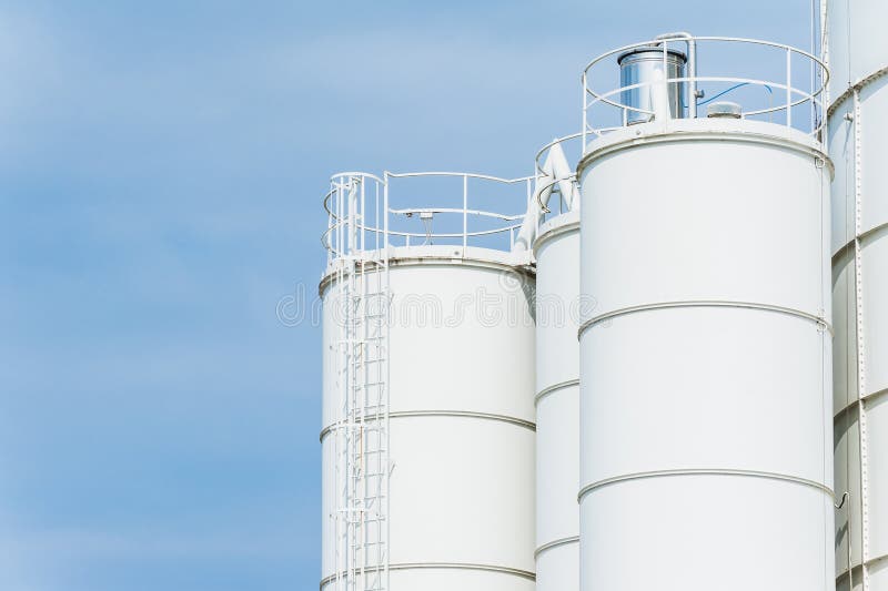 White silos stock photo. Image of equipment, container - 55431560