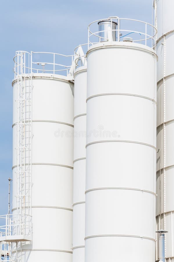 White silos stock image. Image of dutch, construction - 64128057