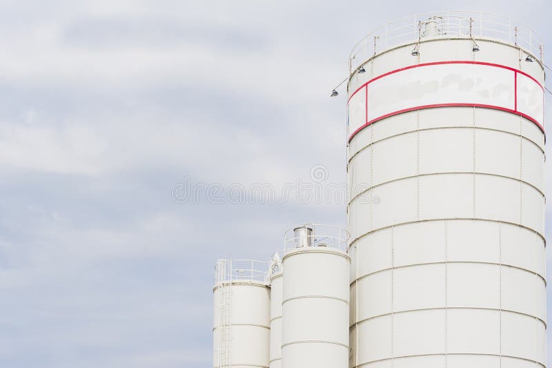 White silos stock photo. Image of industrial, concrete - 68610974